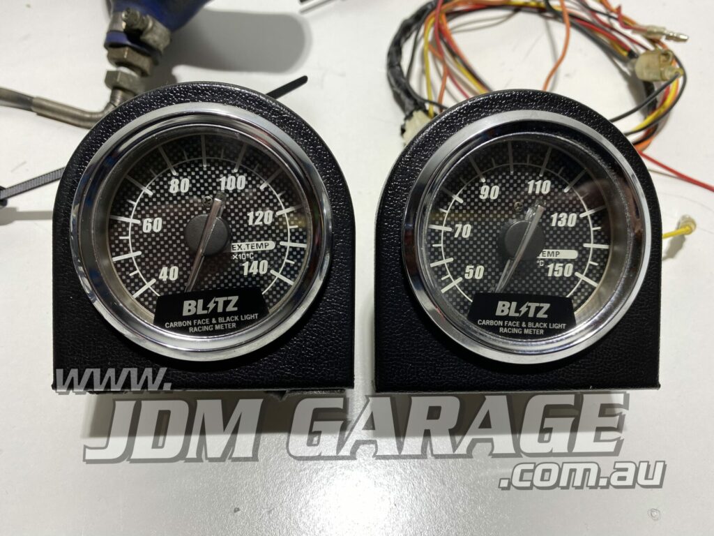 Blitz Carbon Face Gauge Set Water and Exhaust Temp - JDM Garage Australia
